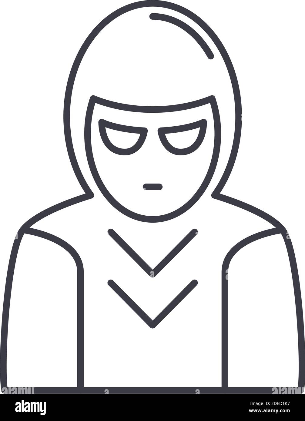 Hacker Man Icon Linear Isolated Illustration Thin Line Vector Web Design Sign Outline