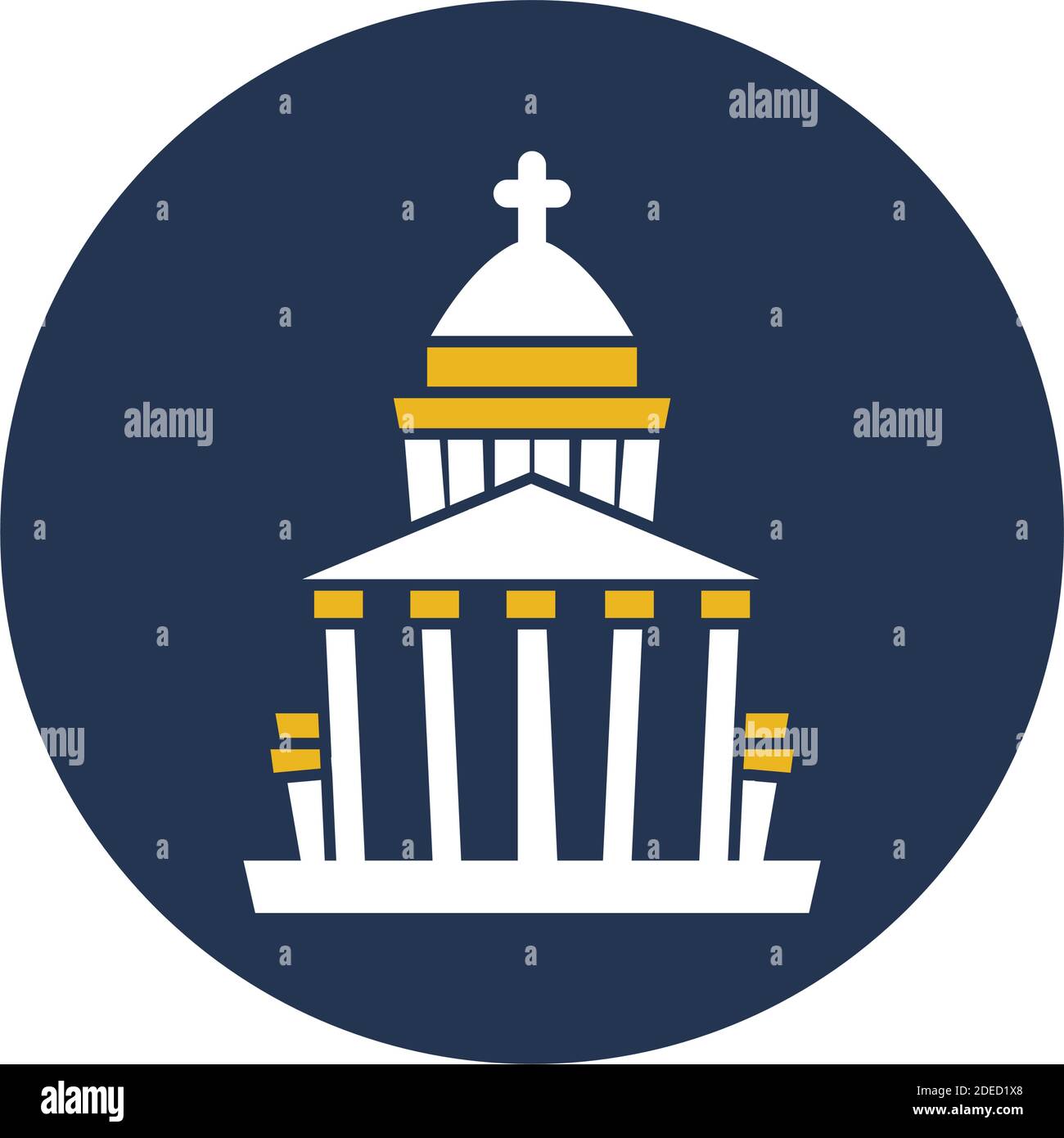 Pantheon, paris, France, architecture fully editable vector icons Stock ...