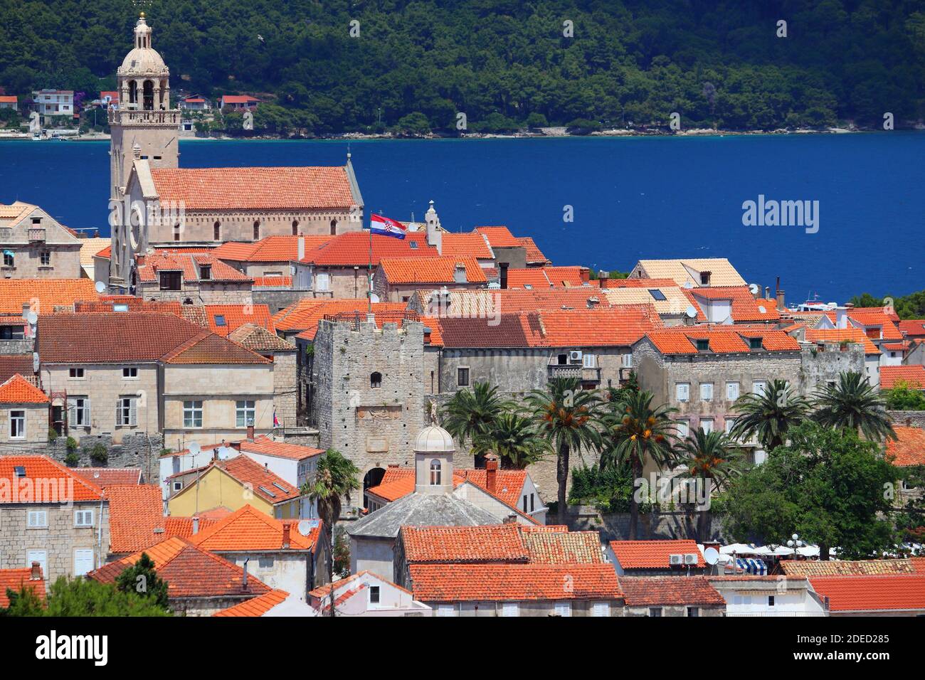Croatia Korcula Town. Medieval fortified city on Korcula island Stock ...