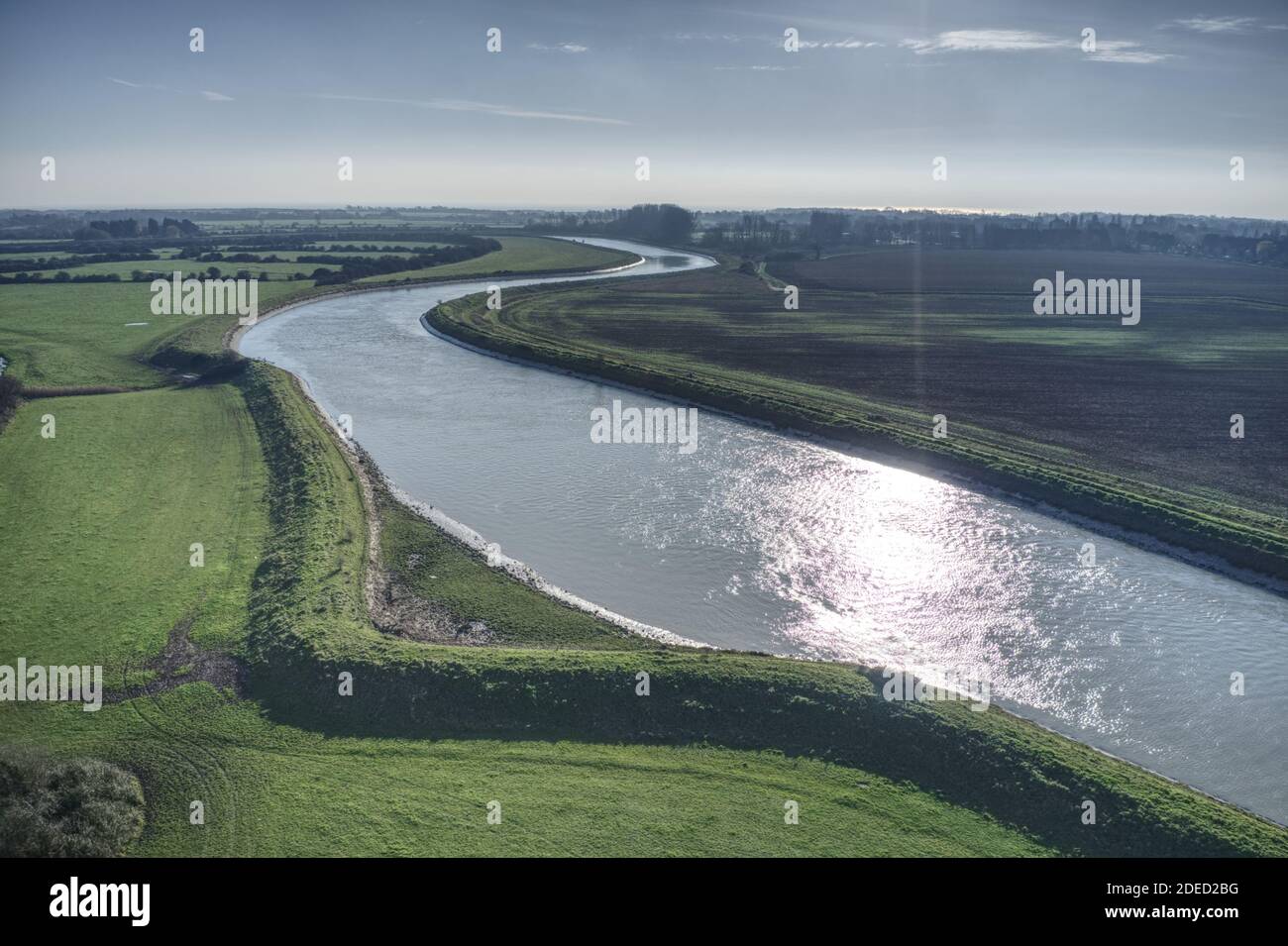 Aerial meandering river uk hi-res stock photography and images - Alamy