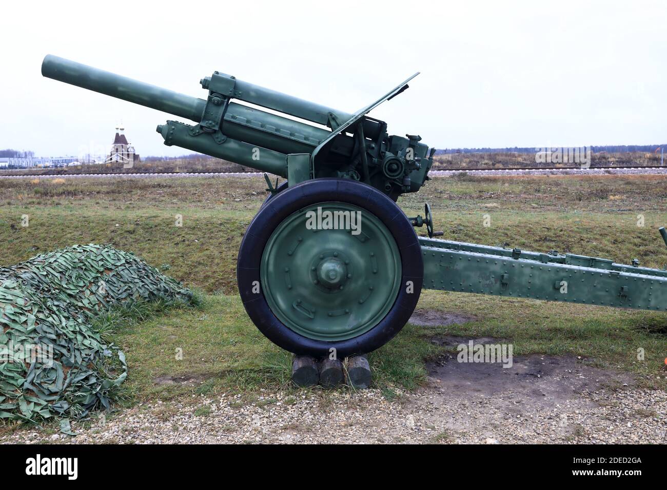 View of soviet howitzer during World War II M-30 Stock Photo - Alamy