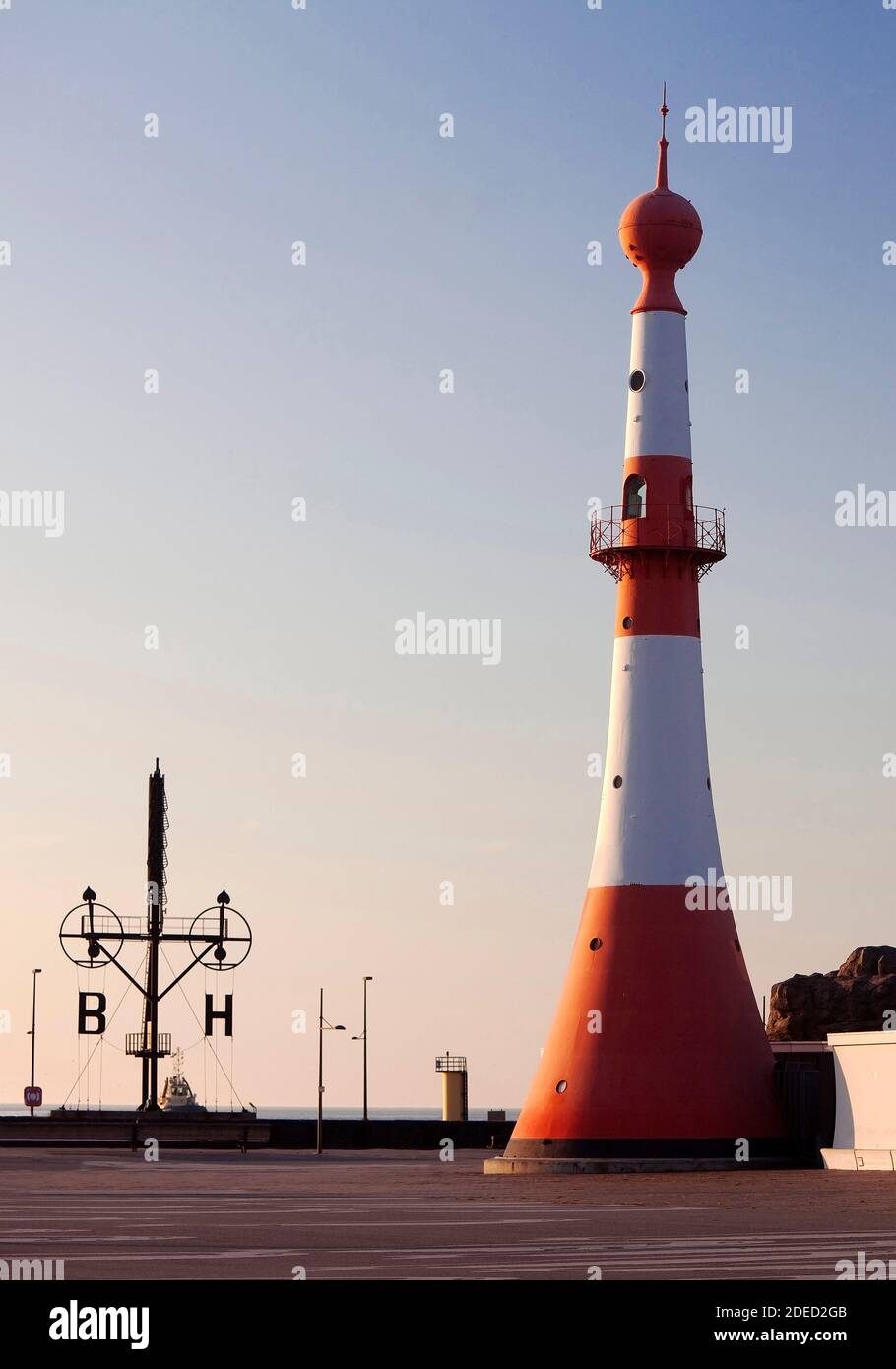 square Willy Brandt Platz with lighthouse Unterfeuer and semaphore at ...