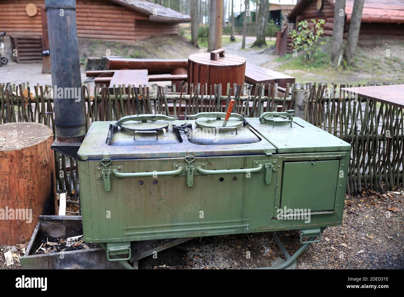 Details of russian army mobile kitchen in forest Stock Photo - Alamy