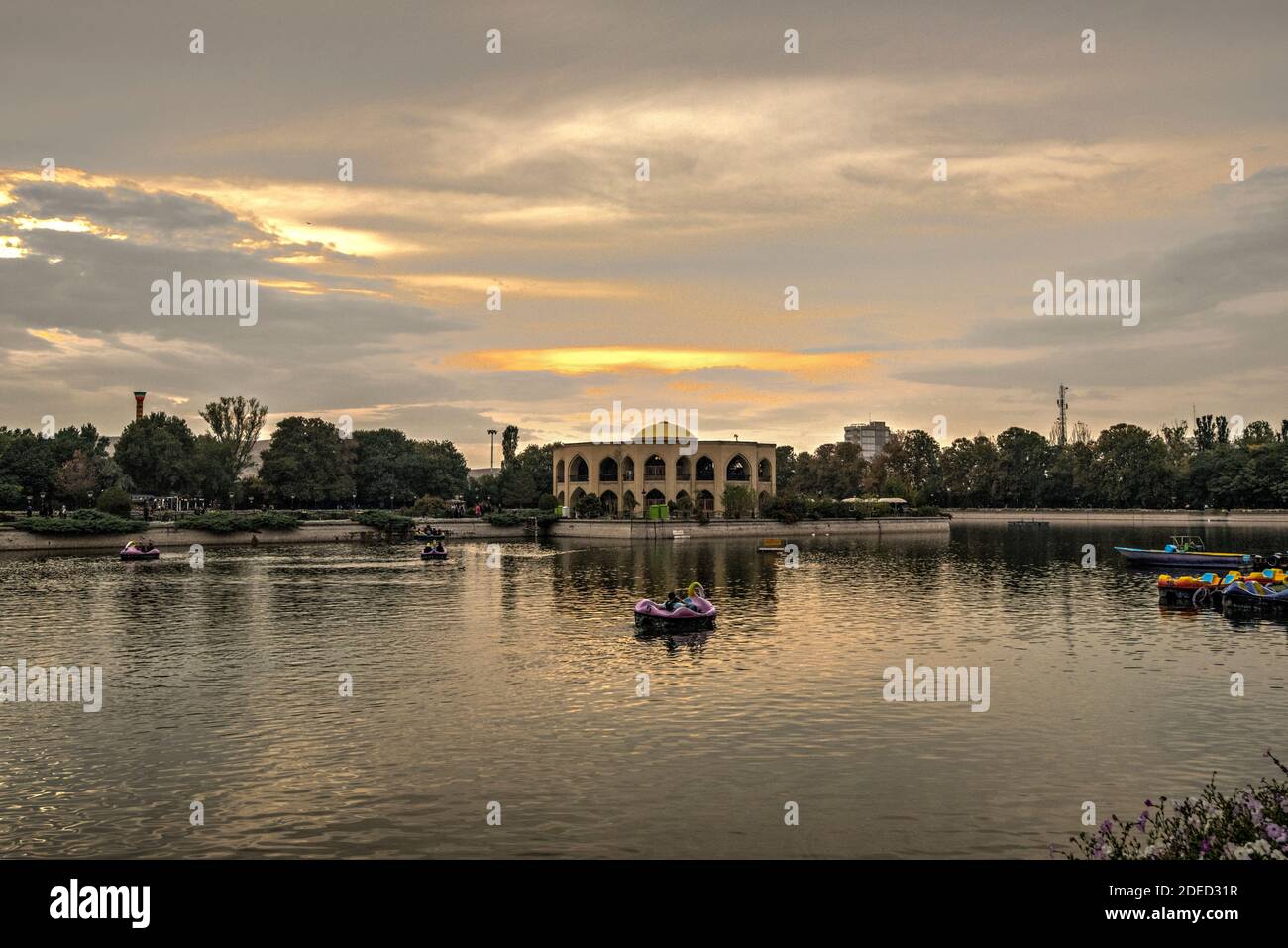 Qajar dinasty pavilion beyond the lake, El-Golu Park, Tabriz, East ...