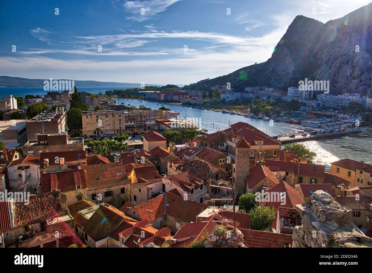 Omis. Old Town in Croatia. Landmark architecture aerial view with river Cetina Stock Photo - Alamy