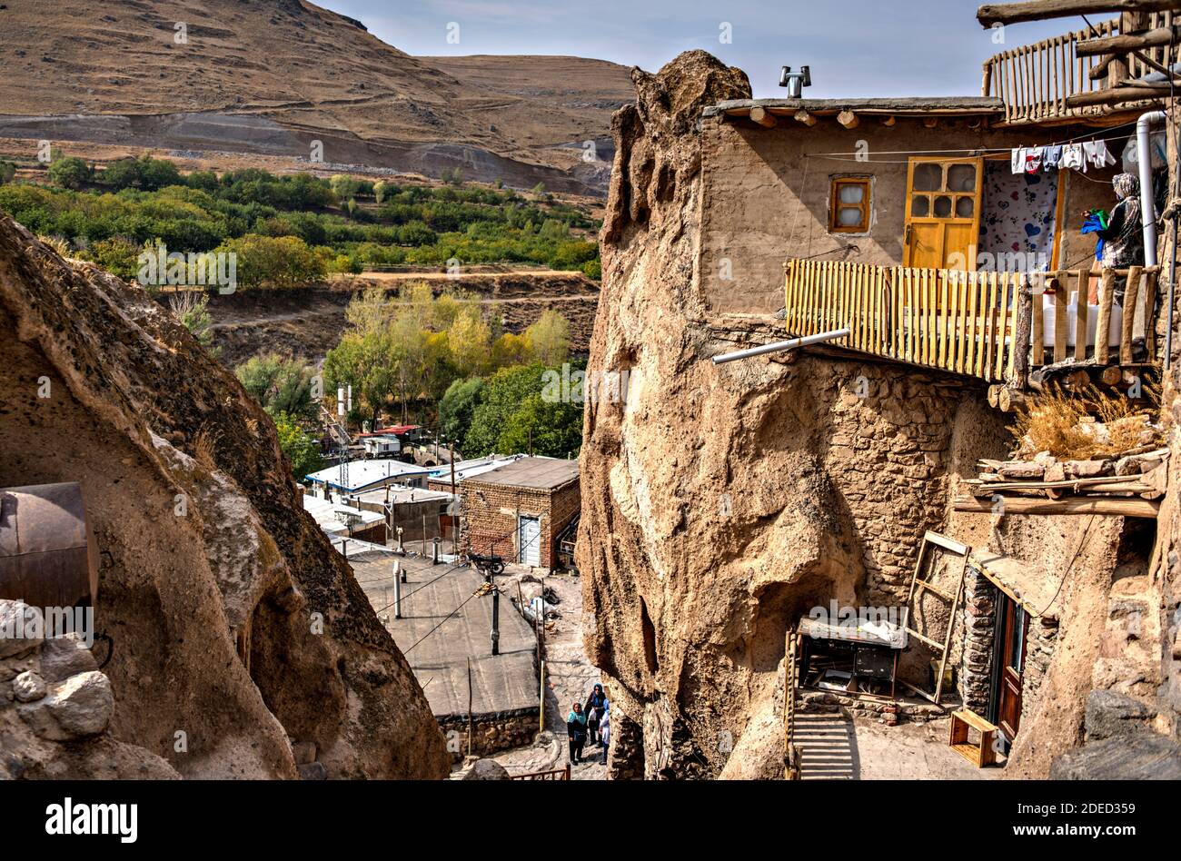 View of Kandovan village and terrace, Sahand mountains, East Azerbaijan ...