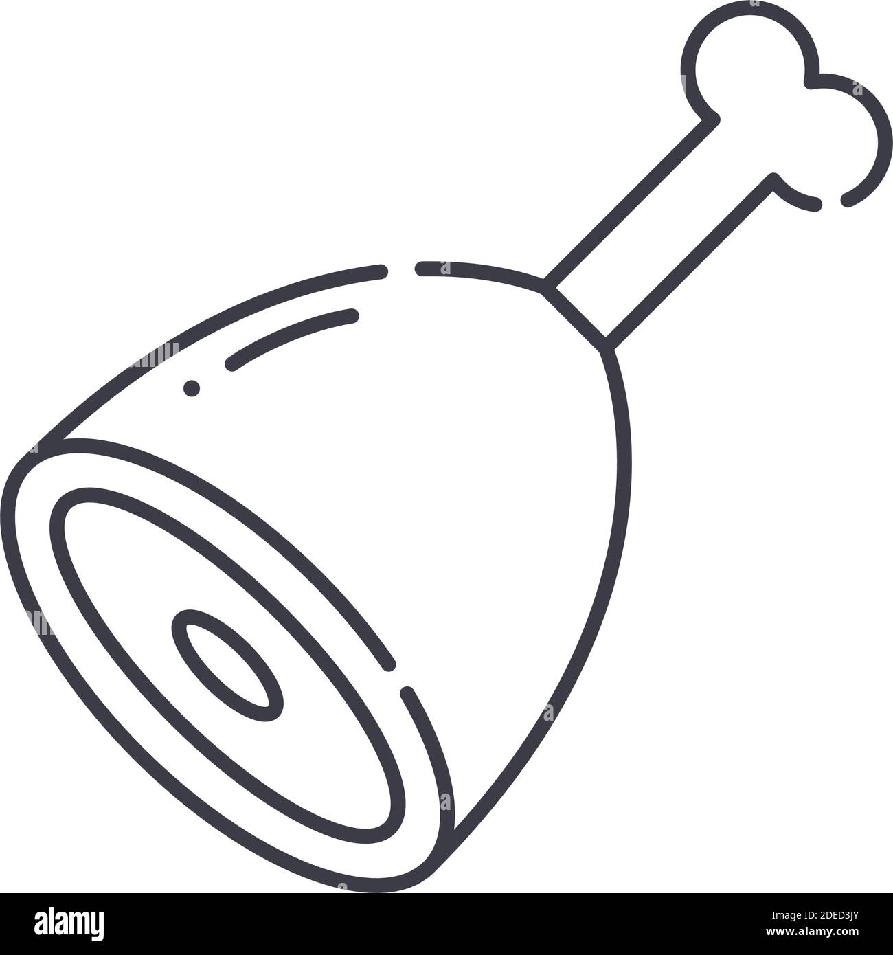 Ham icon, linear isolated illustration, thin line vector, web design ...