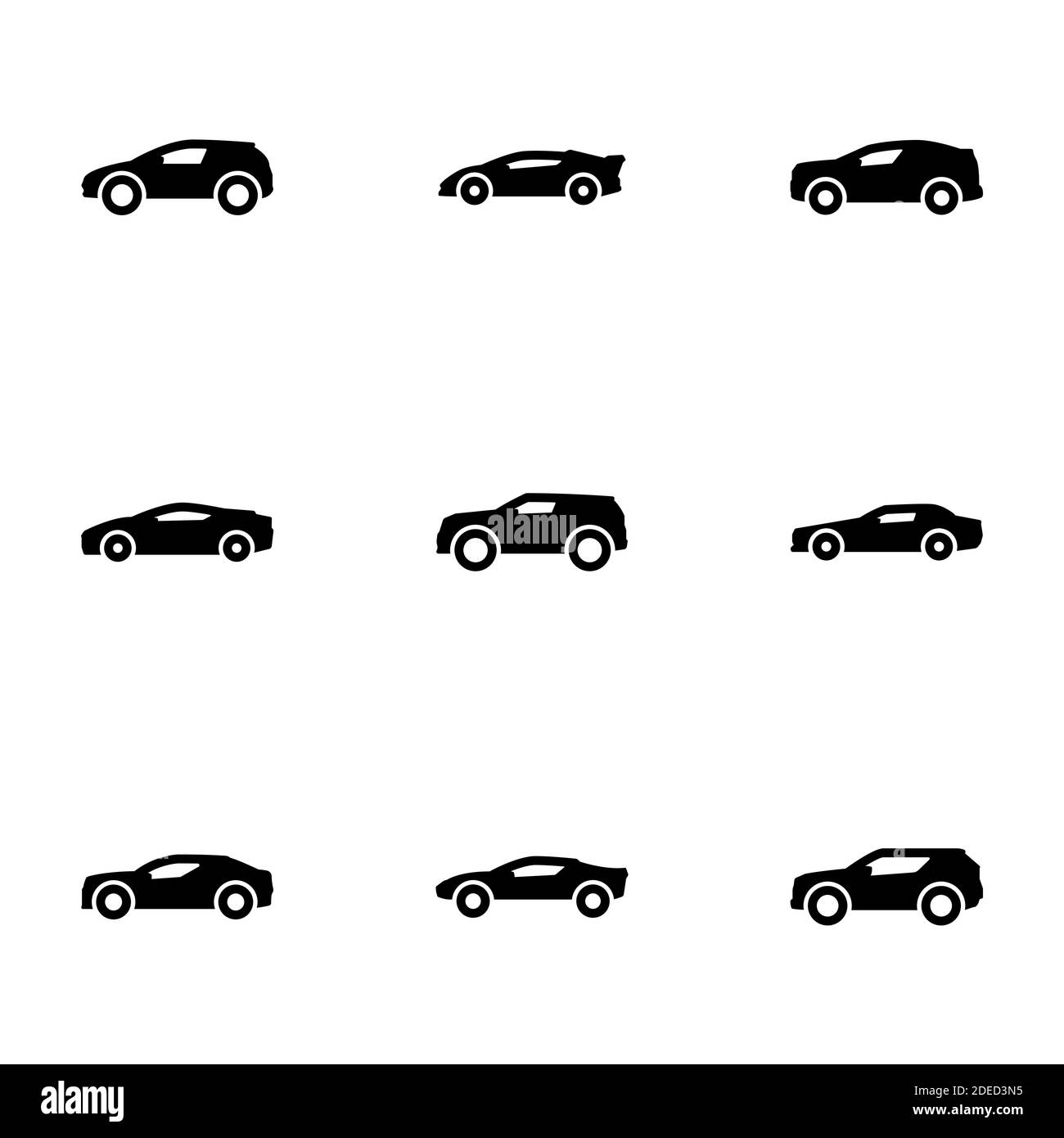 Set of black icons isolated on white background, on theme Car Stock ...
