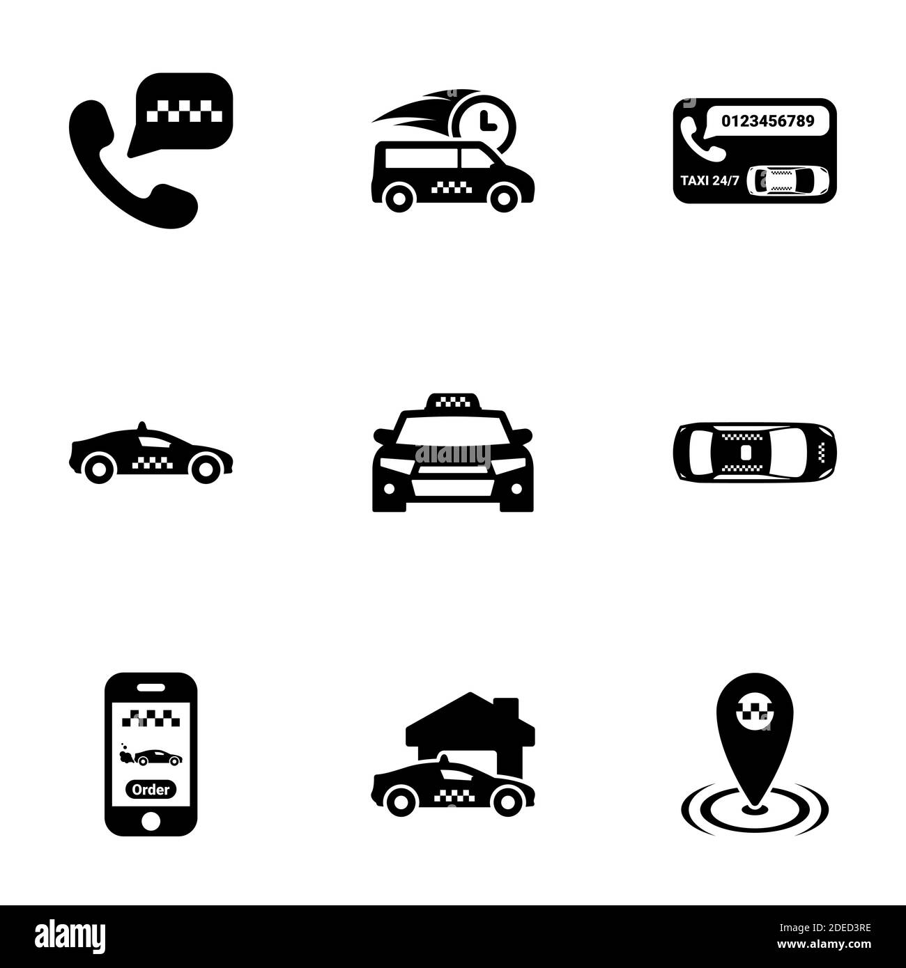 Taxi icon light on Stock Vector Images - Alamy