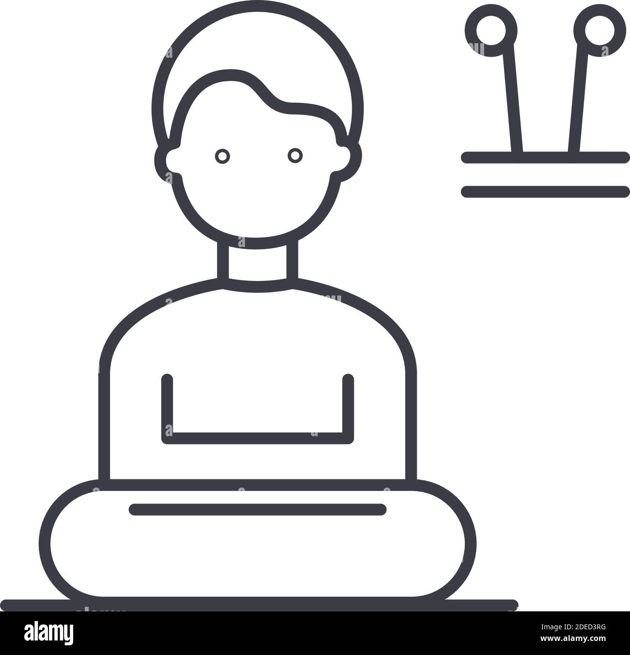 Idea focus icon, linear isolated illustration, thin line vector, web ...