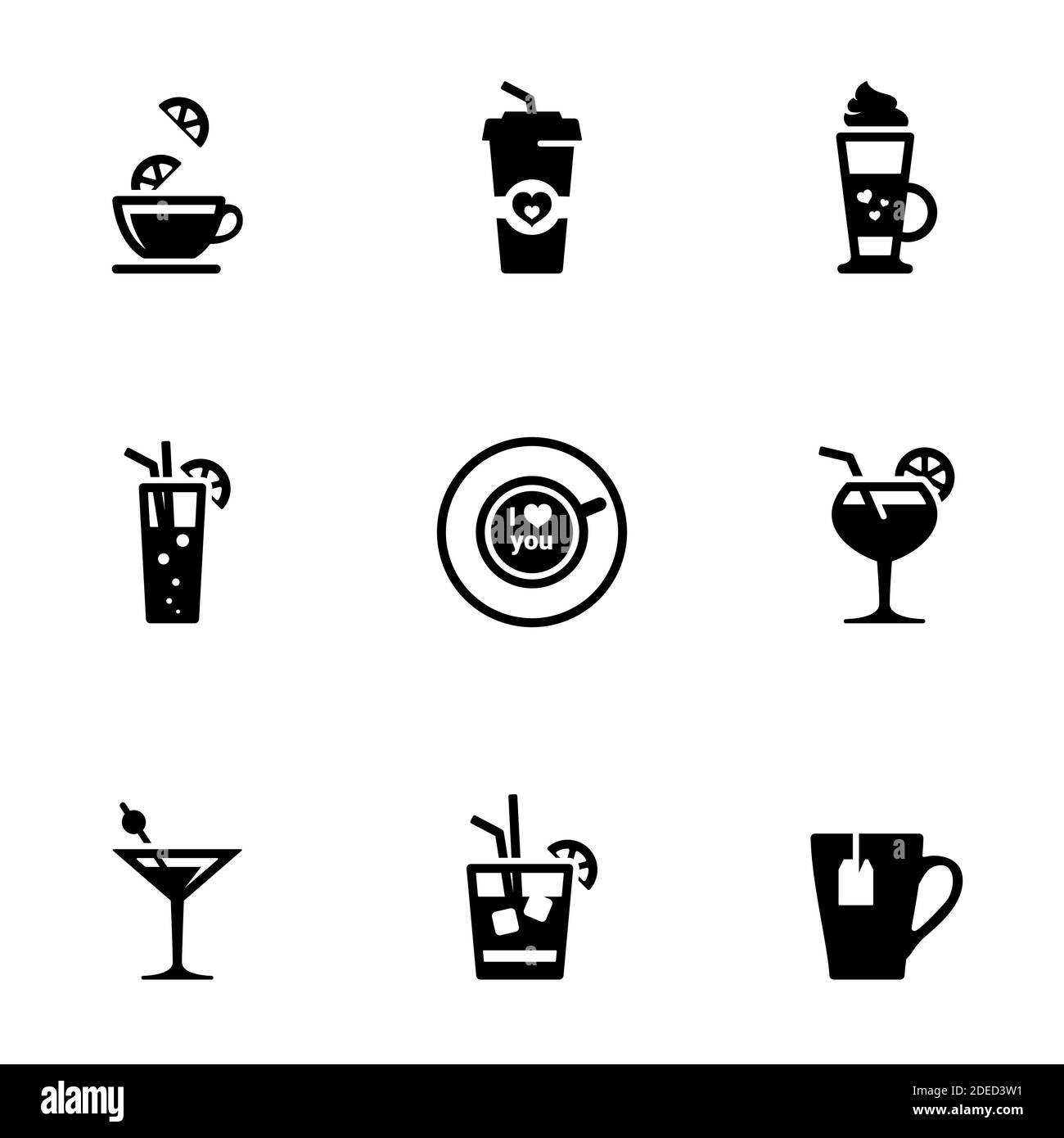 Festive drink icons Cut Out Stock Images & Pictures - Alamy
