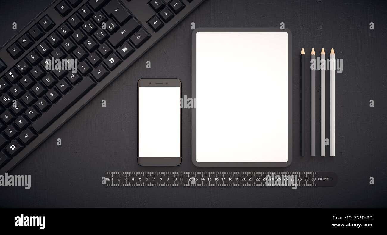 Empty office technology devices chart hi-res stock photography and ...