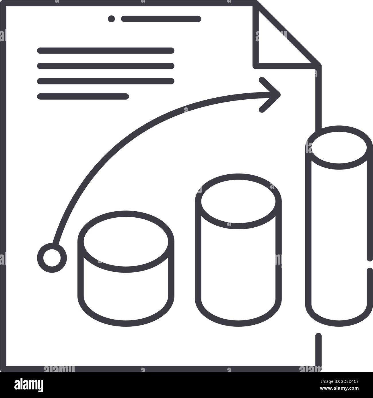 Graph icon, linear isolated illustration, thin line vector, web design ...