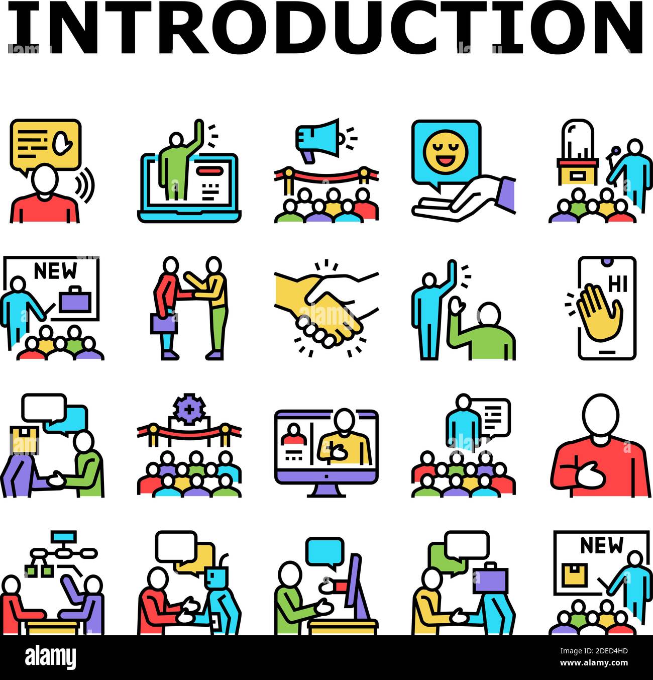 Introduction Speech Collection Icons Set Vector Stock Vector Image ... Introduction Speech Collection Icons Set Vector Stock Vector Image ...