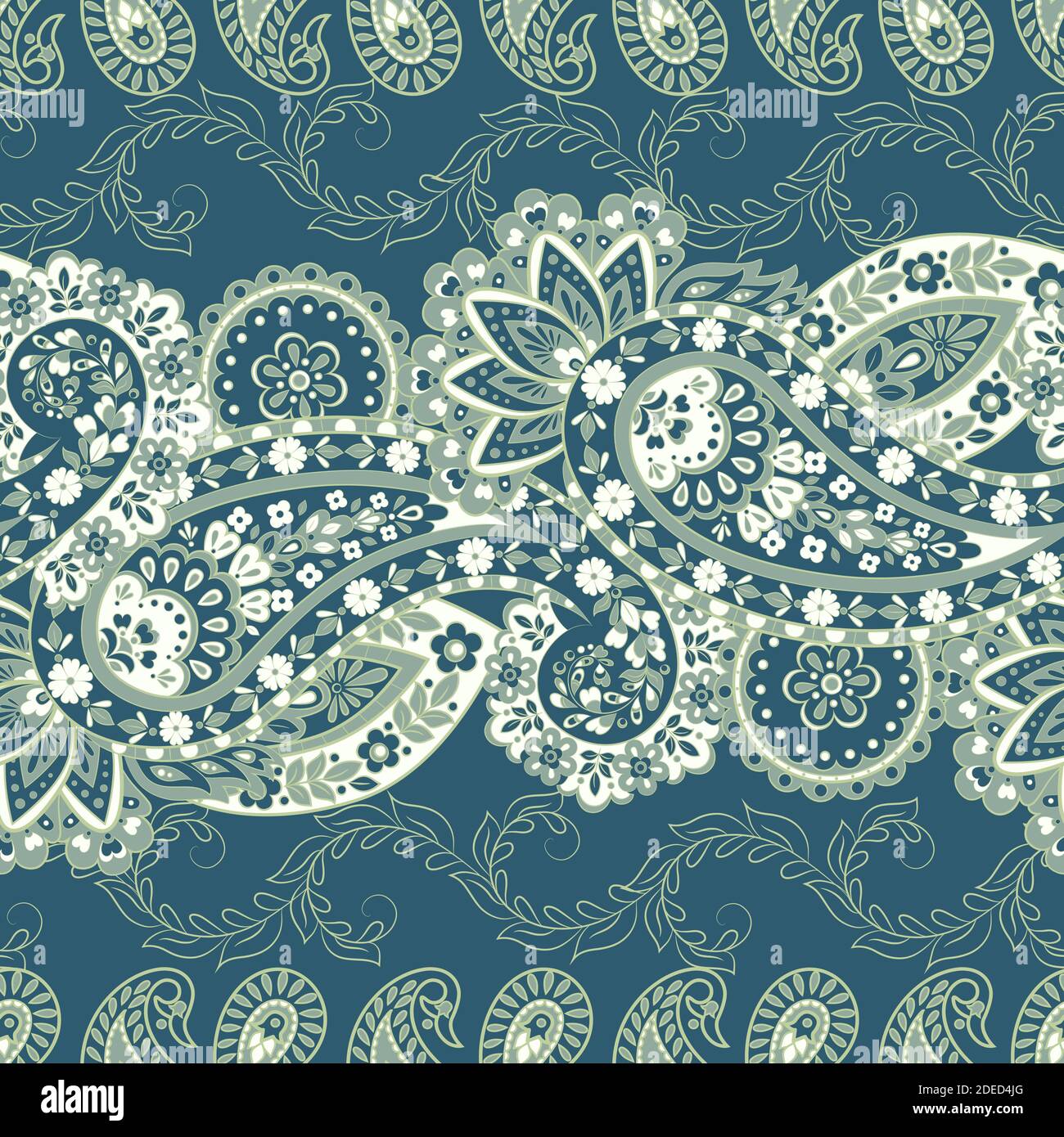 Seamless Paisley pattern. Floral vector illustration Stock Vector Image ...
