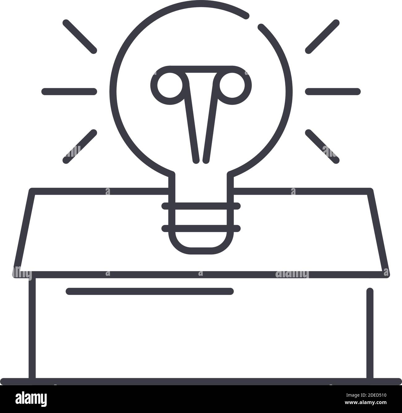 Idea box concept icon, linear isolated illustration, thin line vector ...