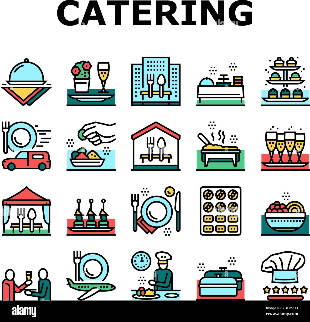 Catering Food Service Collection Icons Set Vector Stock Vector Image & Art - Alamy