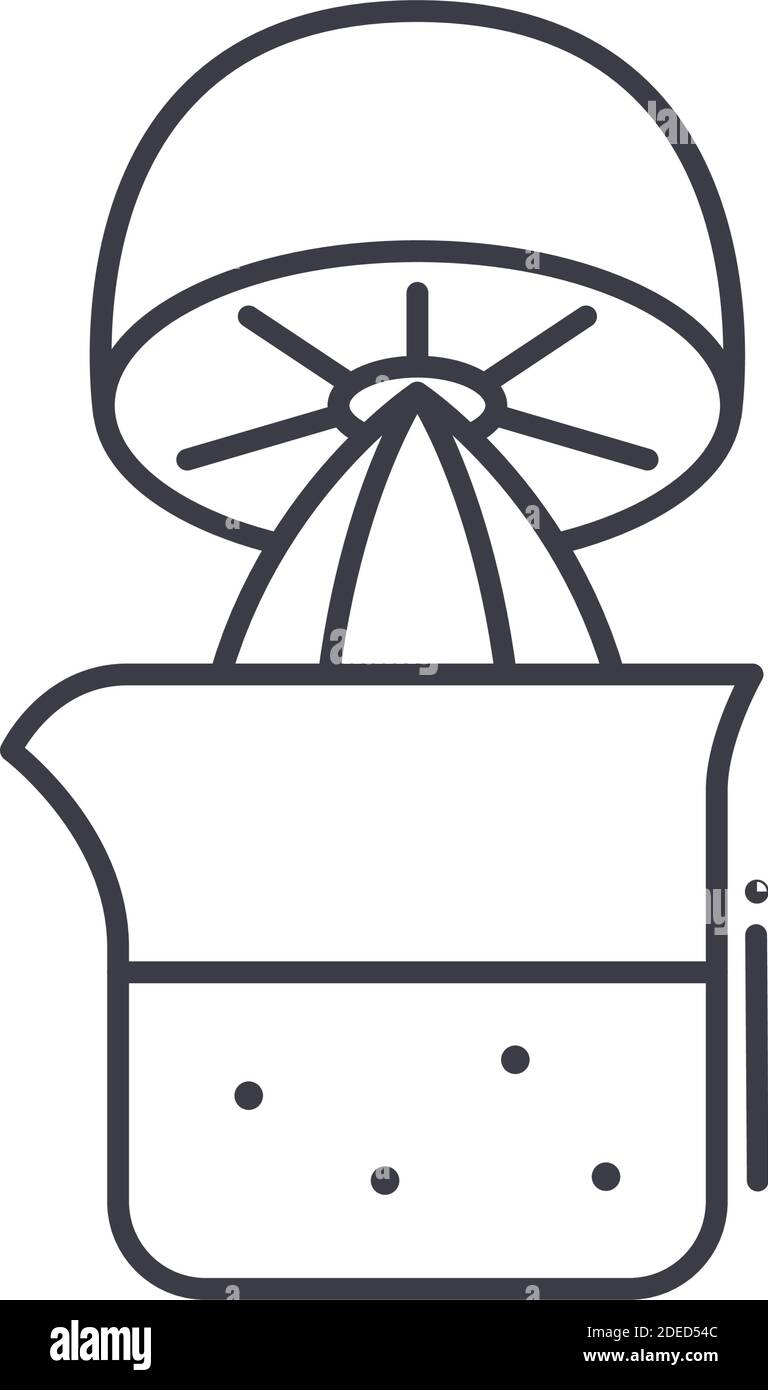 Grunge juicer icon, linear isolated illustration, thin line vector, web ...