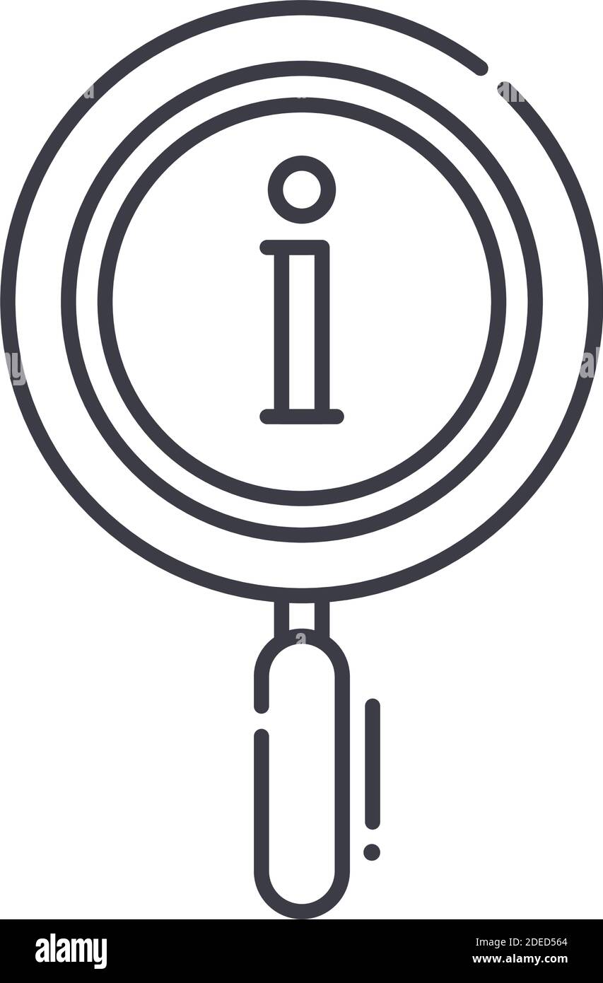 Information search icon, linear isolated illustration, thin line vector ...