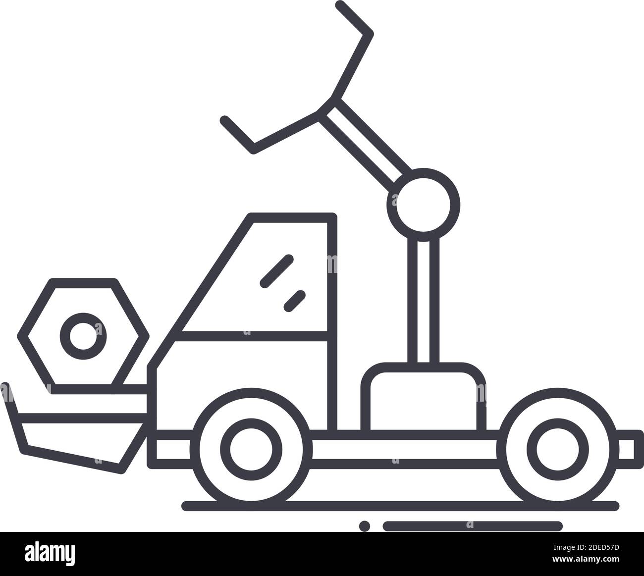 Grabbing truck icon, linear isolated illustration, thin line vector ...