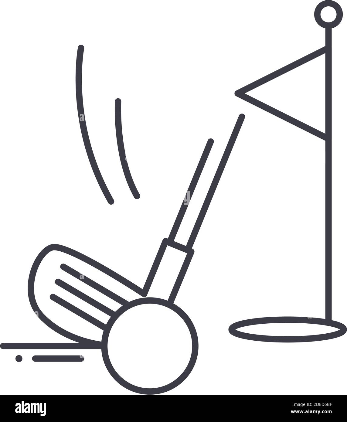 Golf icon, linear isolated illustration, thin line vector, web design ...