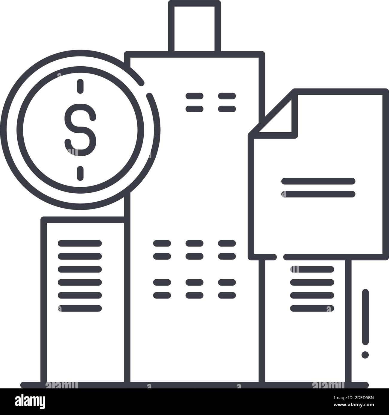Government bonds icon, linear isolated illustration, thin line vector ...