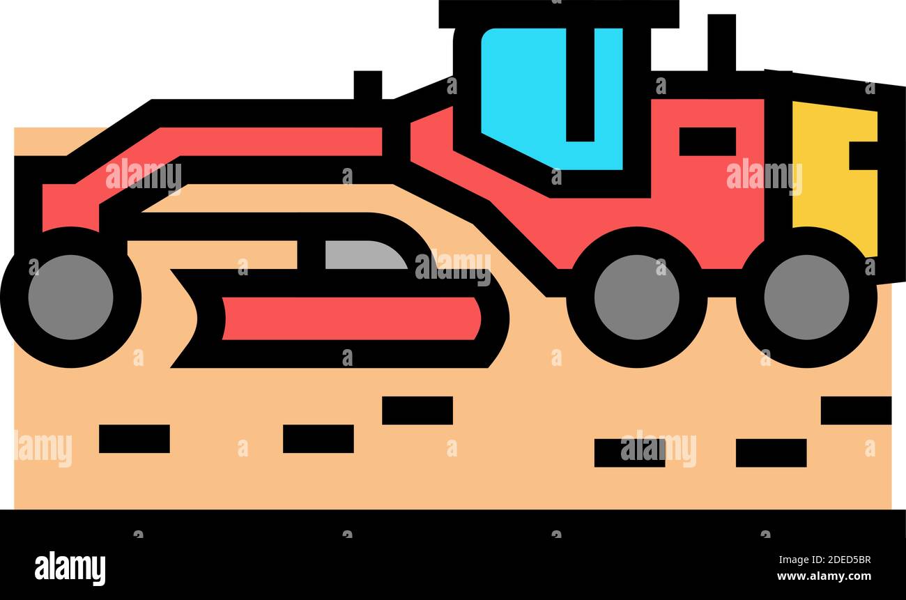 machine for road construction color icon vector illustration Stock ...