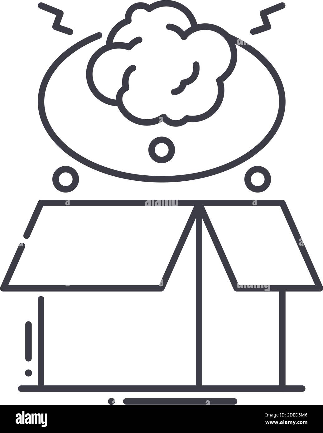 Idea box icon, linear isolated illustration, thin line vector, web ...