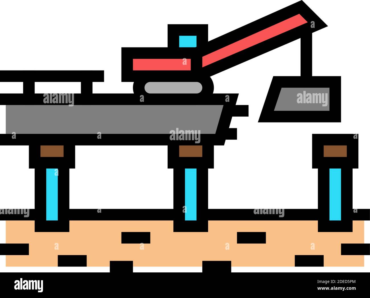 bridge building color icon vector illustration Stock Vector Image & Art ...