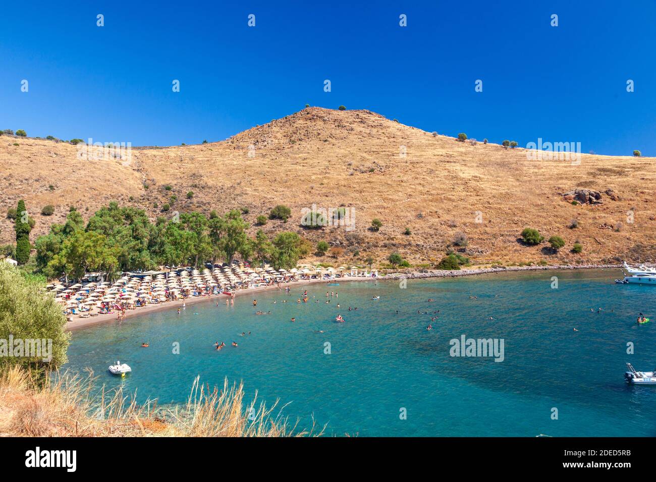 Panoramic view of beach Kleidi, a popular summer destination for ...