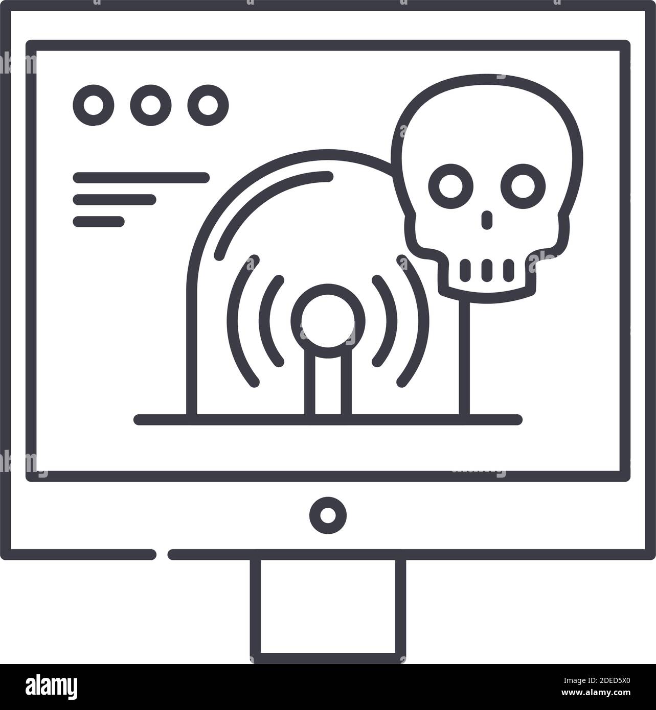 Hack alarm icon, linear isolated illustration, thin line vector, web ...