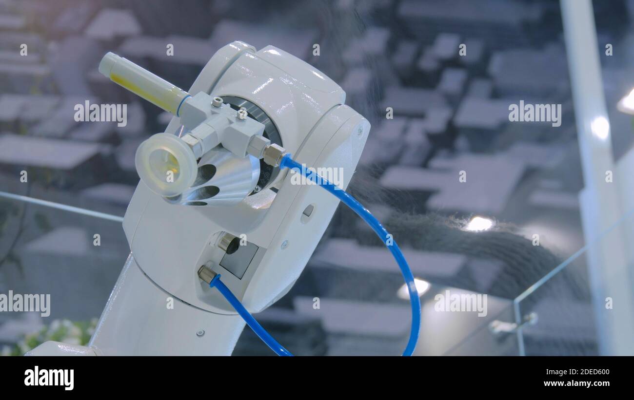 Close up shot of robot head, which can sort waste for recycling Stock ...