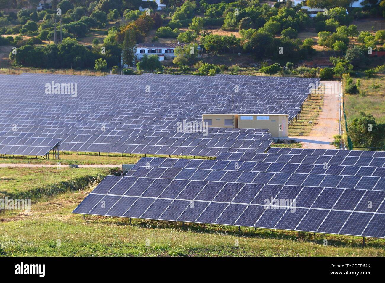 Solar panel farm - photovoltaic electricity production installation in ...
