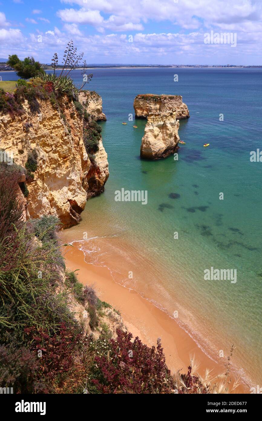 Portugal landscape. Atlantic coast landscape in Algarve region. Praia ...