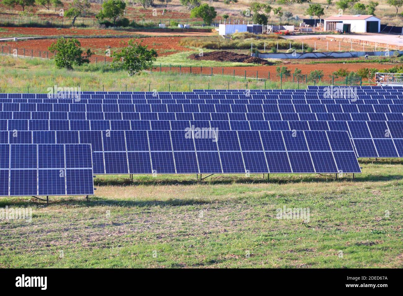 Solar panel farm - photovoltaic electricity production installation in ...