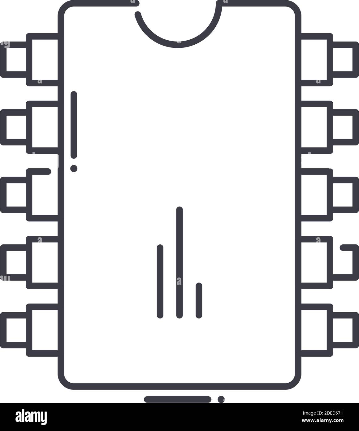 Ic icon, linear isolated illustration, thin line vector, web design ...