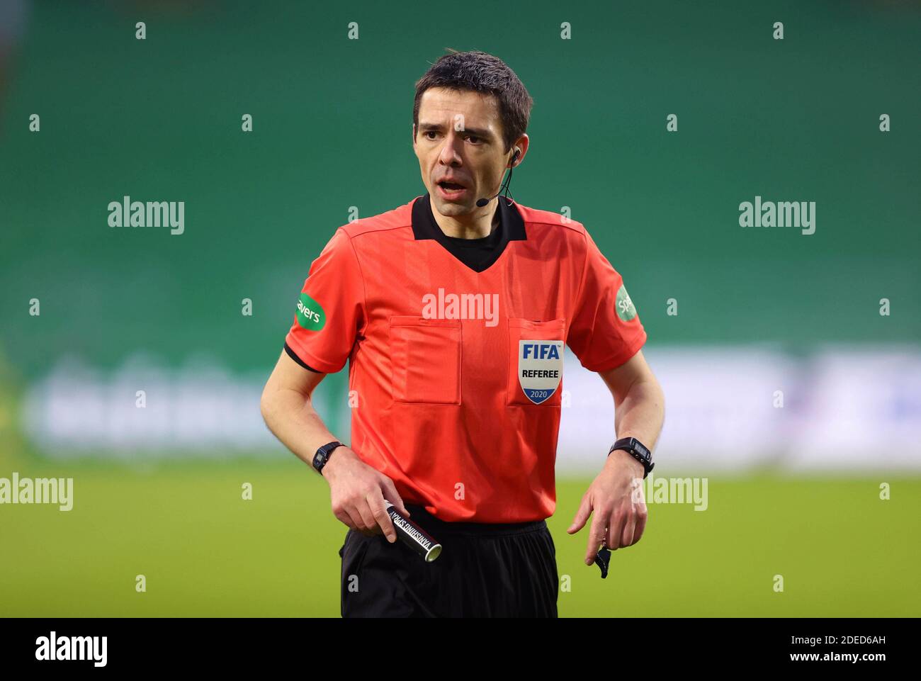 Referee Kevin Clancy during the Scottish Premier League match at Celtic ...