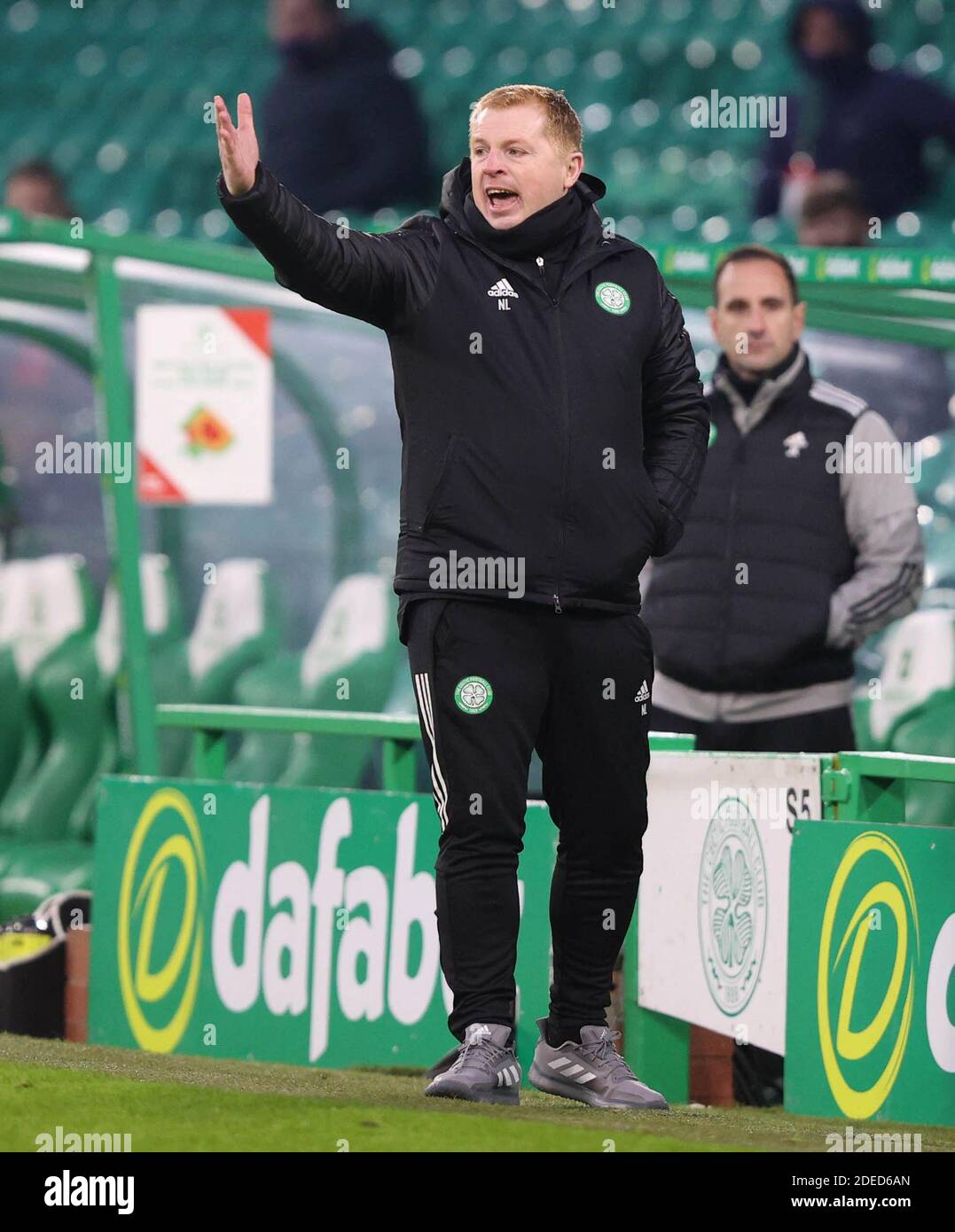 Celtic manager Neil Lennon during the Scottish Premier League match at ...
