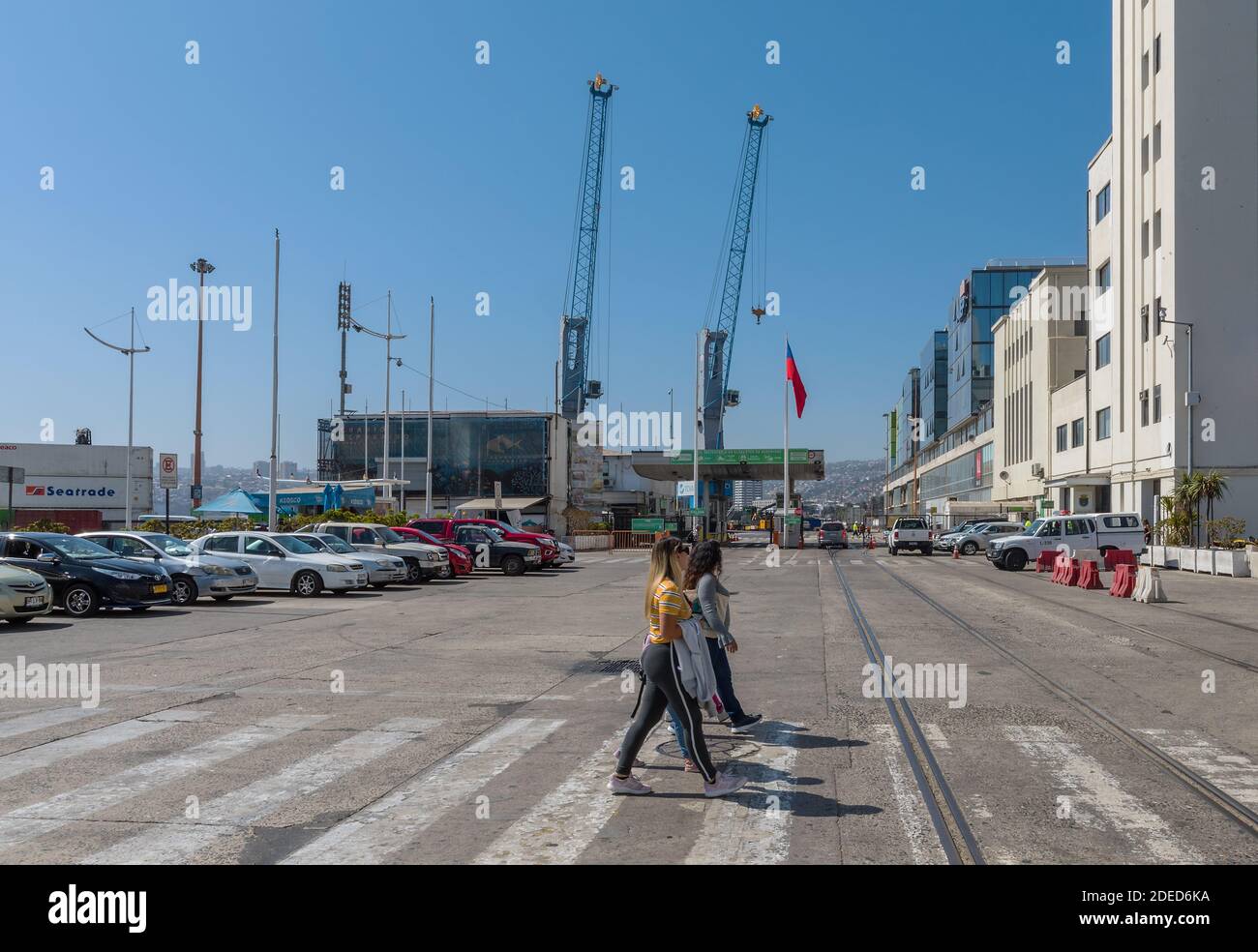 Muelle Prat Pier in Valparaiso Harbor, Chile Stock Photo - Alamy