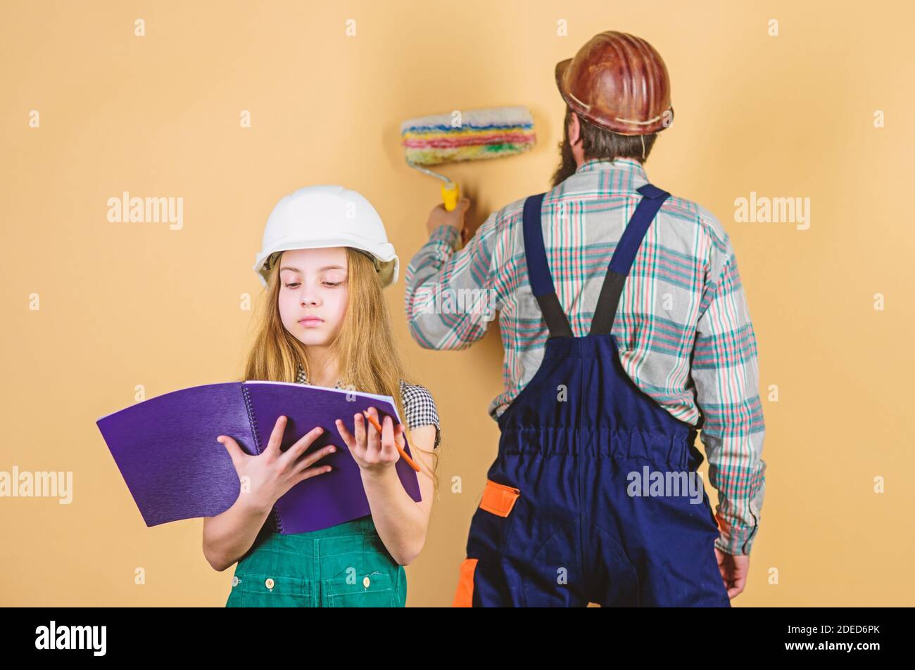 Family. Industry. Tools for repair. man with little girl. engineering ...