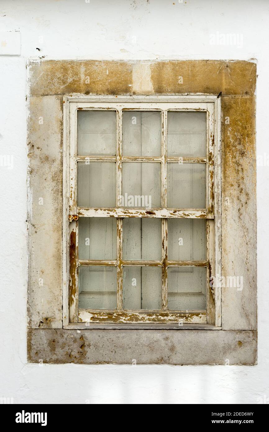 Old white wood window shades Stock Photo - Alamy