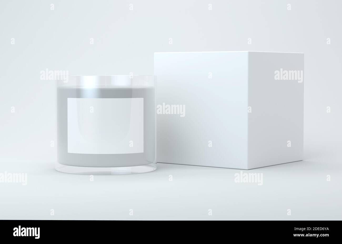 Candle and box packaging mock up 3d rendering Stock Photo - Alamy