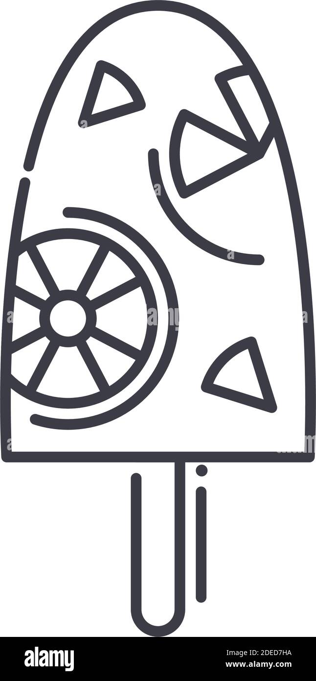 Ice pop icon, linear isolated illustration, thin line vector, web ...