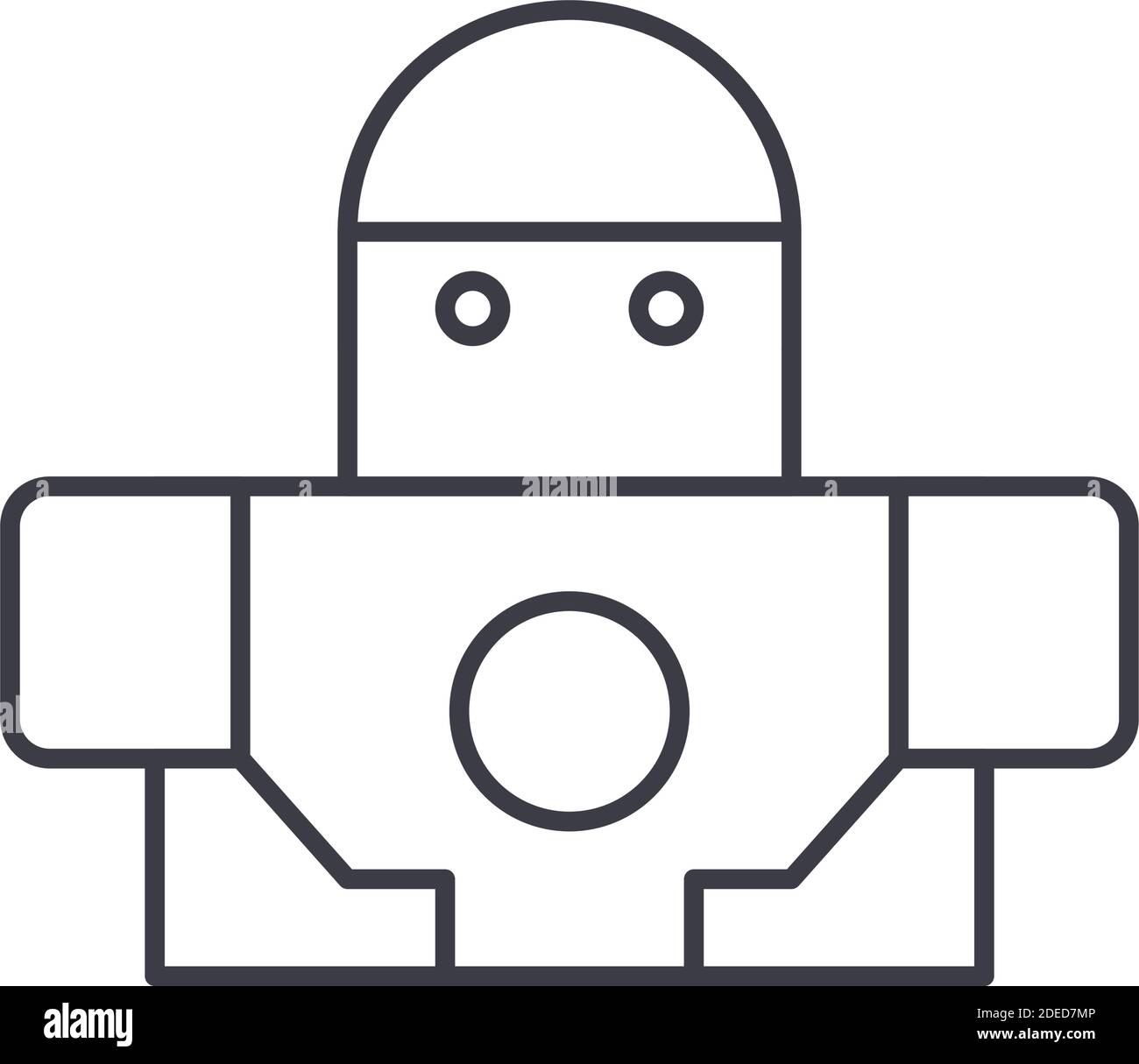 I am robot icon, linear isolated illustration, thin line vector, web ...