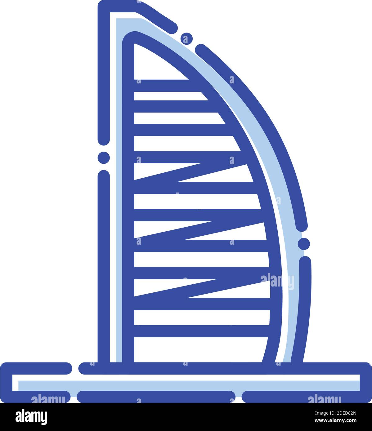 Burj al Arab, Hotel, Dubai, skyscraper fully editable vector icons ...