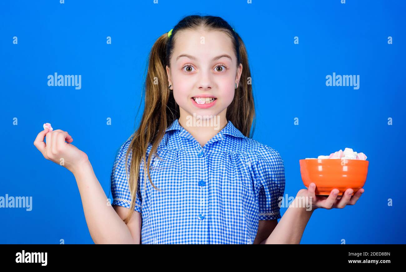 Sweets the only true love. Sweet tooth concept. Calorie and diet. Girl ...