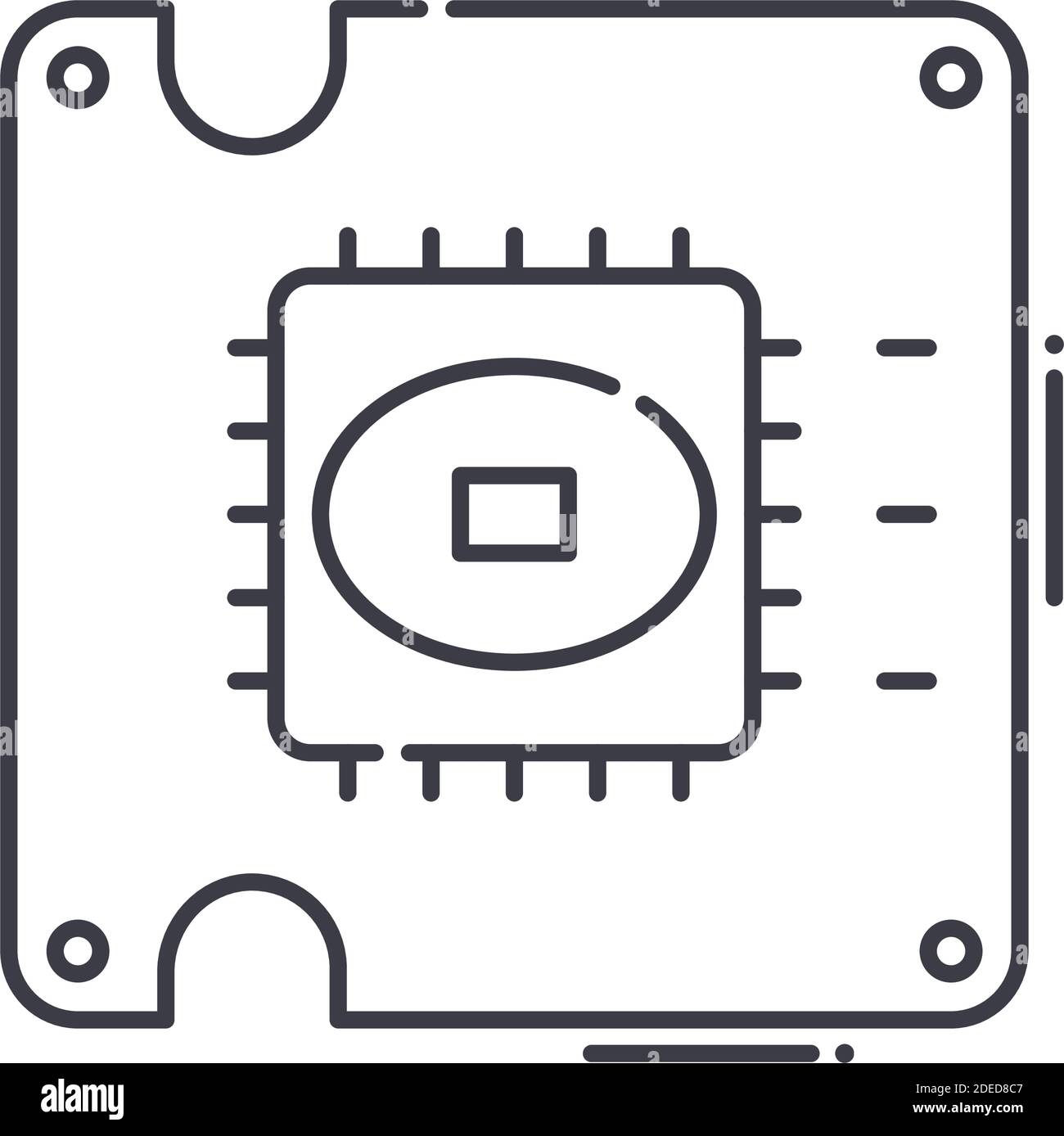 Ic voltage socket icon, linear isolated illustration, thin line vector ...