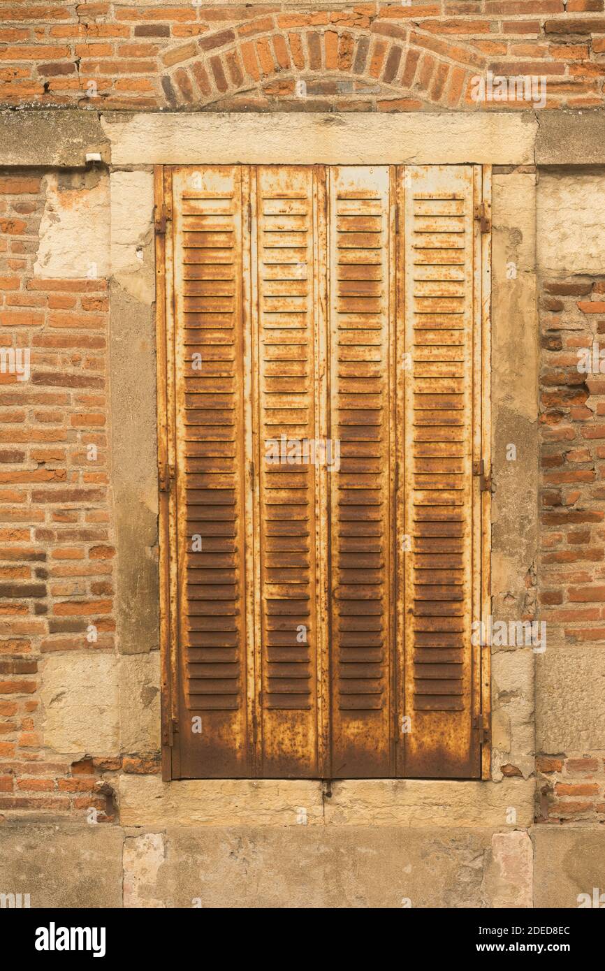 window rusted metal blinds Stock Photo - Alamy