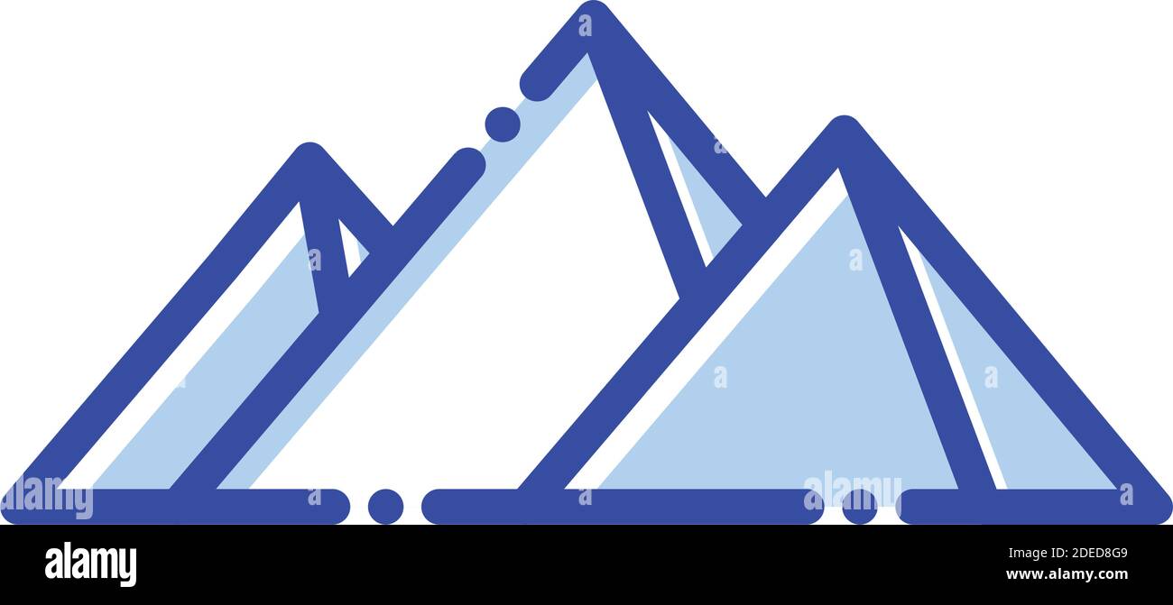 Pyramids, Giza, Egypt, world landmarks fully editable vector icons ...