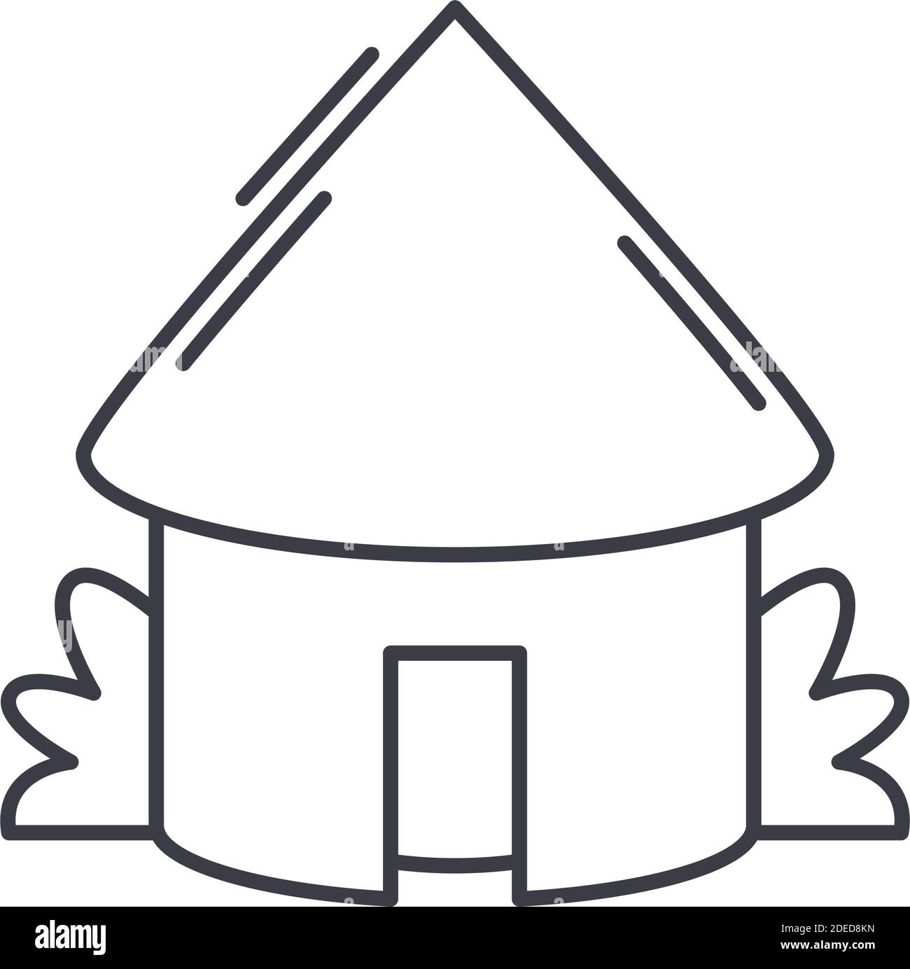 Hut icon, linear isolated illustration, thin line vector, web design ...